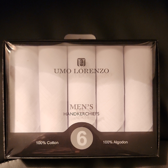 Umo Lorenzo | Other | Nwt Umo Lorenzo Mens Handkerchiefs 6 Pk White ...